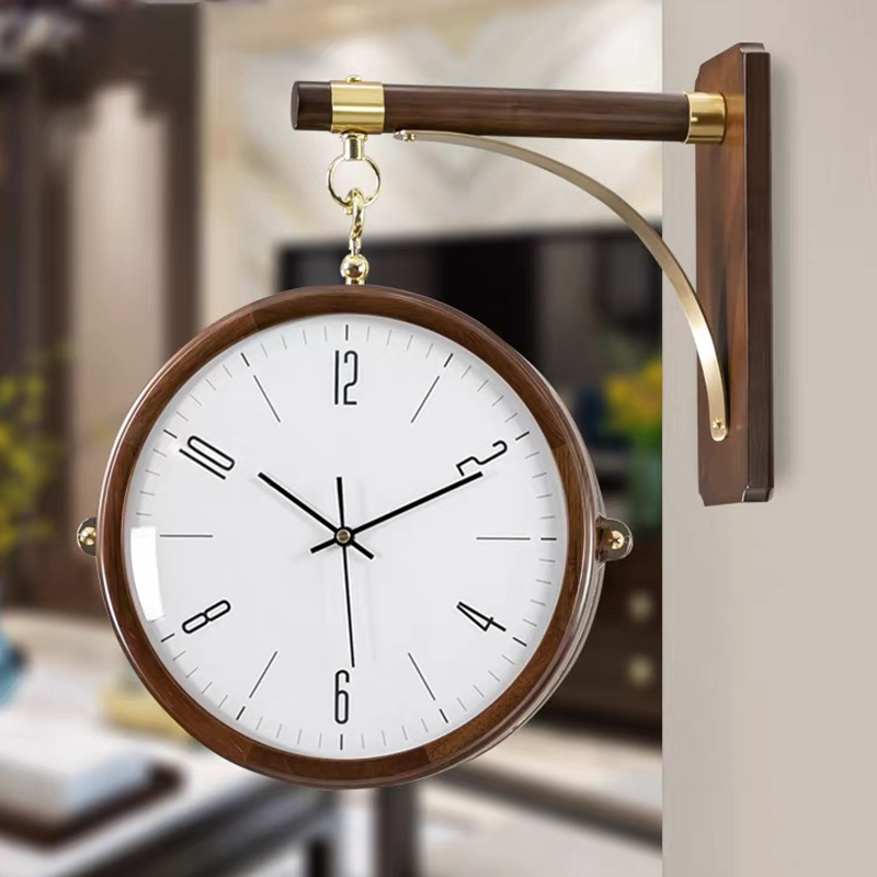 Contemporary Minimalist Double-Sided Wall Clock – CharmyDecor