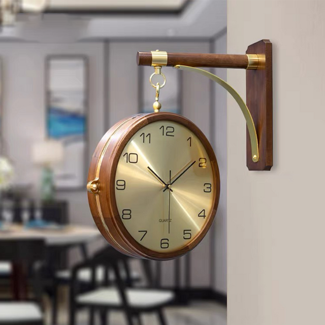 Contemporary Minimalist Double-Sided Wall Clock – CharmyDecor