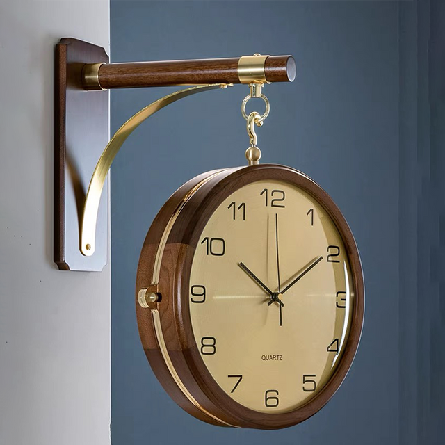 Contemporary Minimalist Double-Sided Wall Clock – CharmyDecor