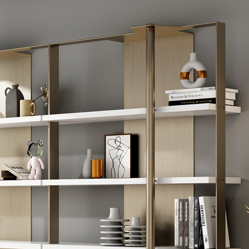 Minimalist Italian Stainless Steel Bookshelf - Luxury Rack – CharmyDecor