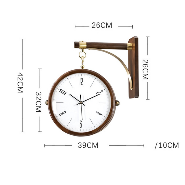 Contemporary Minimalist Double-Sided Wall Clock – CharmyDecor