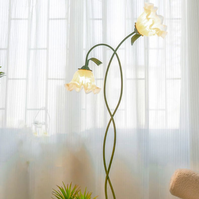 Modern Green Floor Lamp with White Glass Shades – CharmyDecor