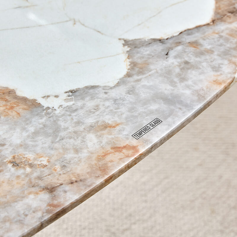 70.87" Modern Faux Marble Glass Dining Table - CharmyDecor