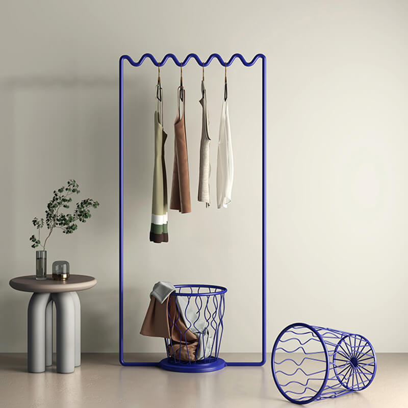 Sturdy Blue Sine Clothes Rack for Optimized Storage – CharmyDecor