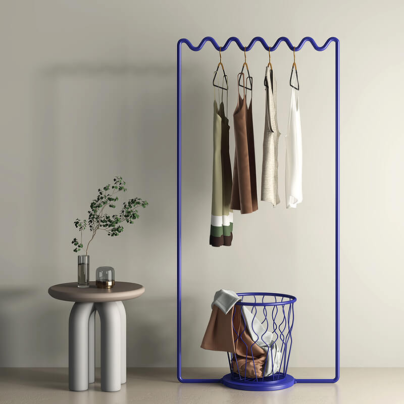 Sturdy Blue Sine Clothes Rack for Optimized Storage – CharmyDecor