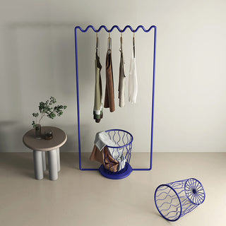 Sturdy Blue Sine Clothes Rack for Optimized Storage – CharmyDecor