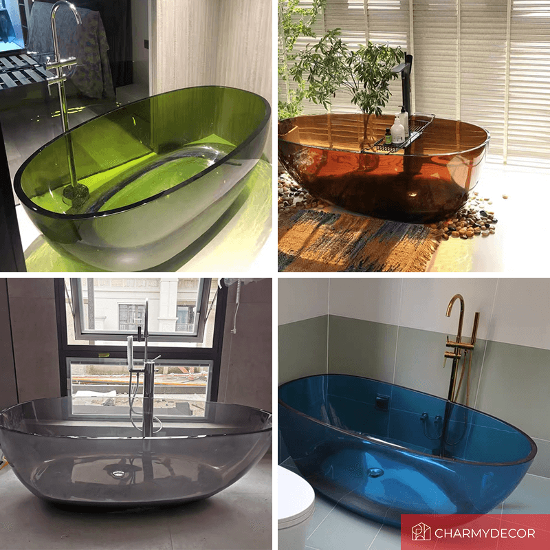 Freestanding Transparent Bathtub Available in Five Colors – CharmyDecor