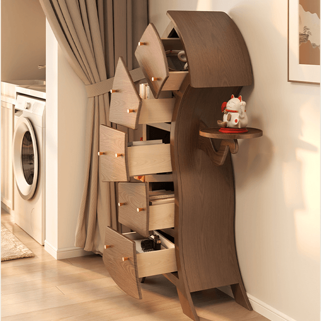 Modern Akimbo Robot Solid Wood Cabinet - Sleek Design – CharmyDecor