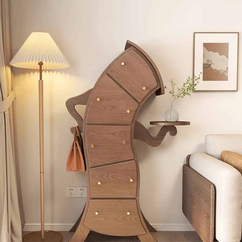 Modern Akimbo Robot Solid Wood Cabinet - Sleek Design – CharmyDecor