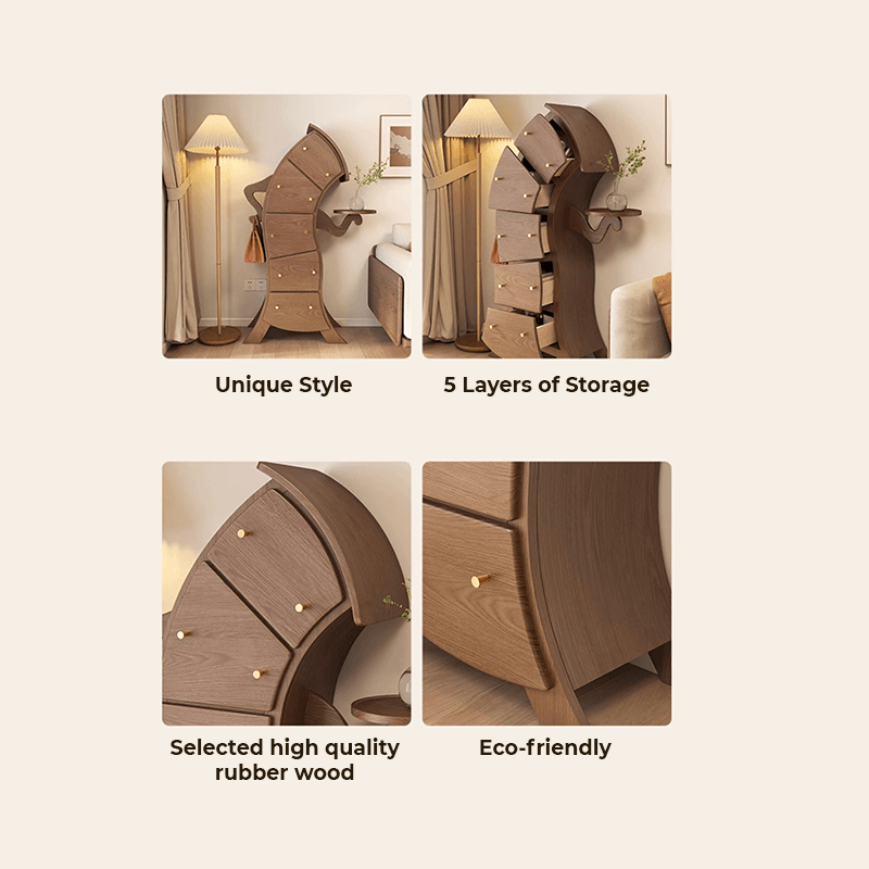 Modern Akimbo Robot Solid Wood Cabinet - Sleek Design – CharmyDecor