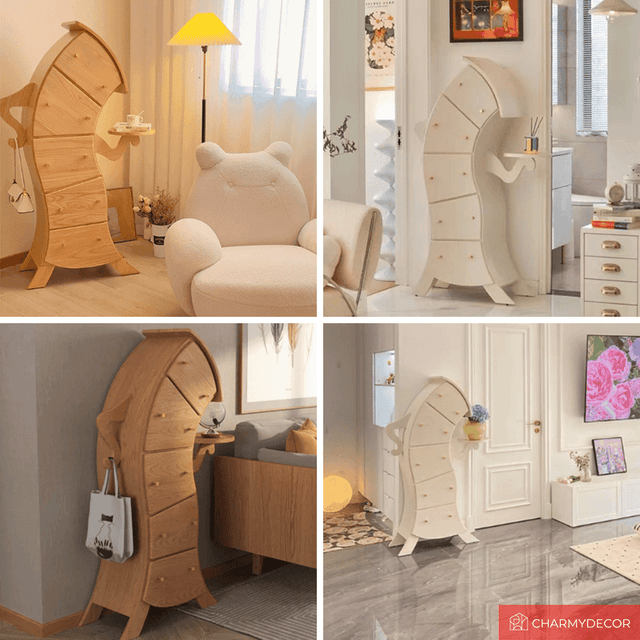 Modern Akimbo Robot Solid Wood Cabinet - Sleek Design – CharmyDecor