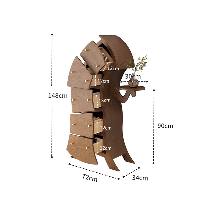 Modern Akimbo Robot Solid Wood Cabinet - Sleek Design – CharmyDecor