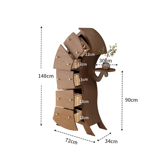 Contemporary Akimbo Robot Solid Wood Cabinet - CharmyDecor