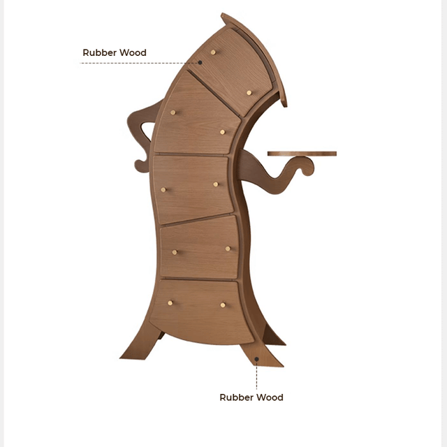 Contemporary Akimbo Robot Solid Wood Cabinet - CharmyDecor