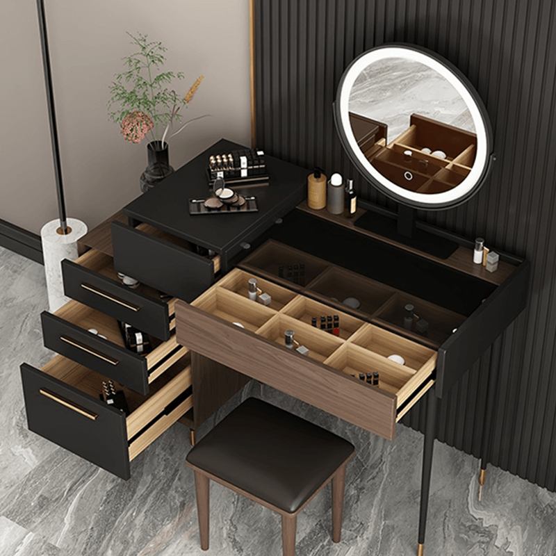 Eva Dressing Table with LED Mirror - Vanity with LED Mirror - CharmyDecor