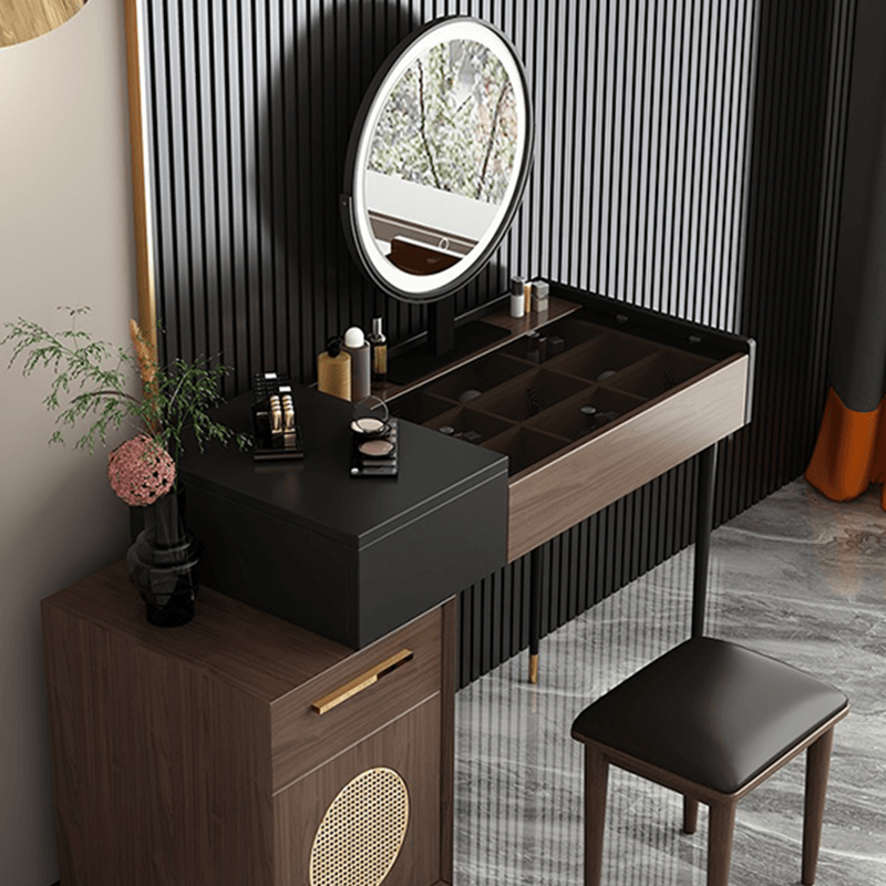 Eva Dressing Table with LED Mirror - Vanity with LED Mirror - CharmyDecor