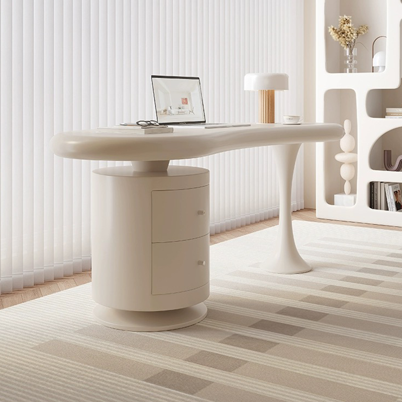 Unique Irregular Wooden Office Desk & Chair Set – CharmyDecor