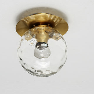 Contemporary Gold Ripple Glass Flush Mount Light Fixture – CharmyDecor