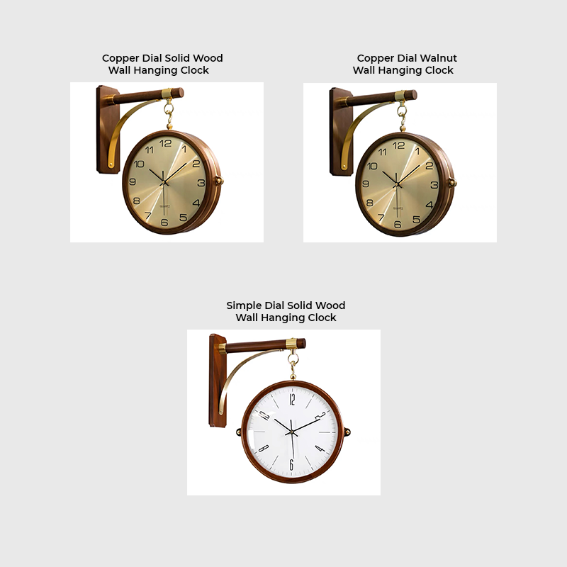 Modern Double-Sided Hanging Wall Clock - CharmyDecor