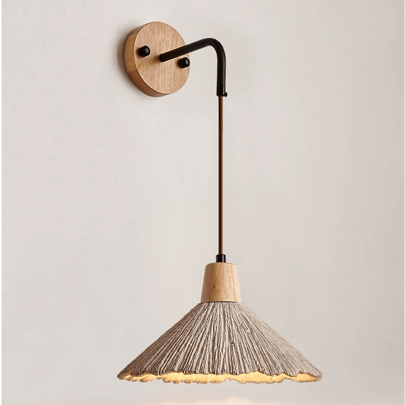 Mid-Century Textured Solid Wood Wall Sconce – CharmyDecor