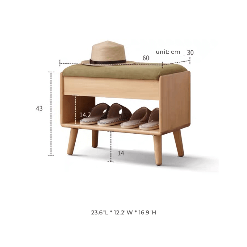 Compact Upholstered Shoe Rack with Flip-Top Design – CharmyDecor