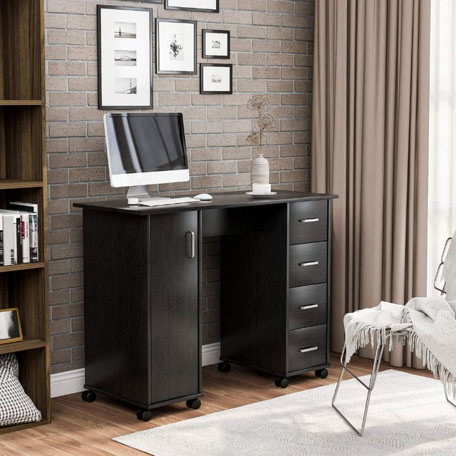 Long Rectangular Office Desk with Drawers – CharmyDecor