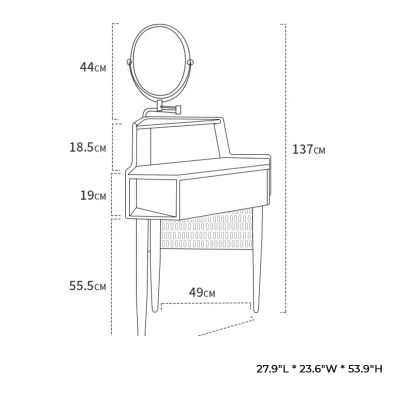 Contemporary Corner Makeup Vanity Table with Mirror – CharmyDecor