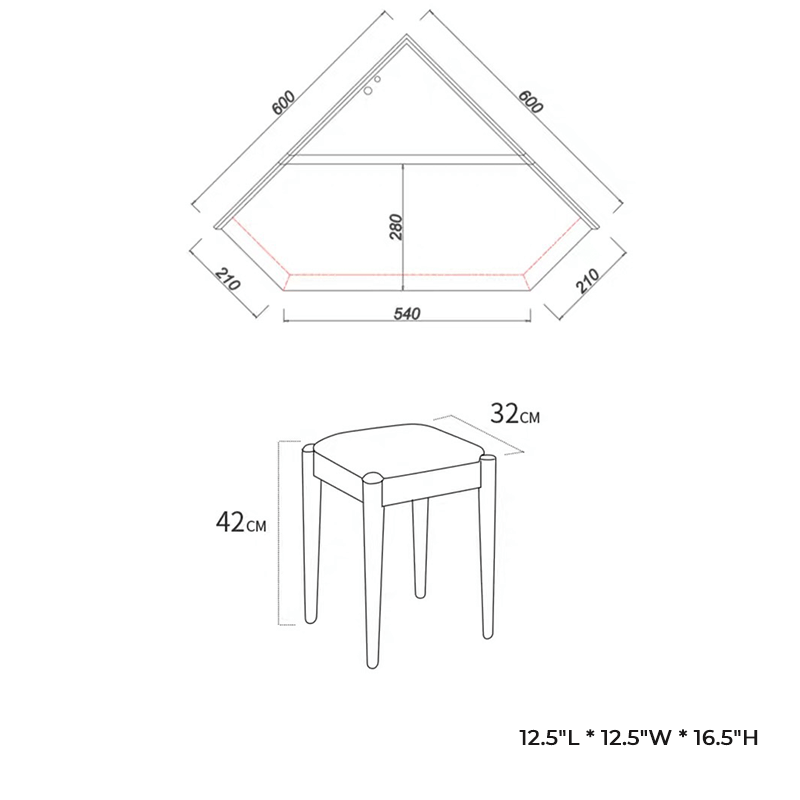 Contemporary Corner Makeup Vanity Table with Mirror – CharmyDecor