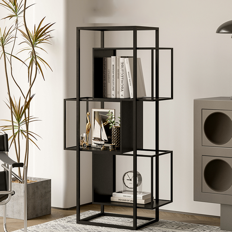 Sleek Cube Bookcase with Integrated Display Shelf – CharmyDecor