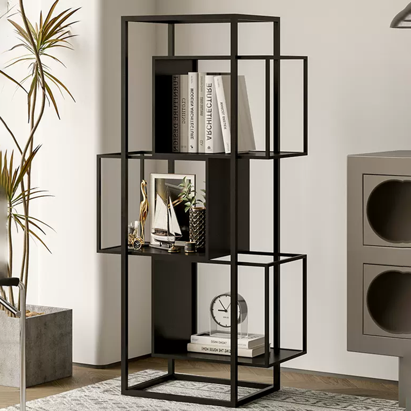Sleek Cube Bookcase with Integrated Display Shelf – CharmyDecor