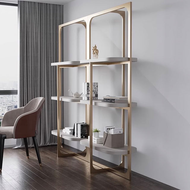 Japanese Black Oak Geometric Bookshelf - Modern Design – CharmyDecor