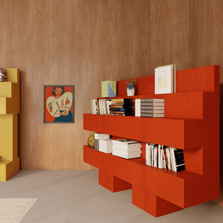 Stylish Modern Minimalist Red Bookcase for Home Décor – CharmyDecor