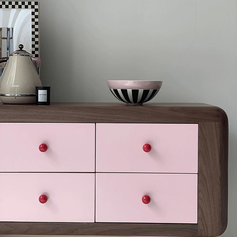 Contemporary 6-Drawer Pink Bedroom Dresser – CharmyDecor