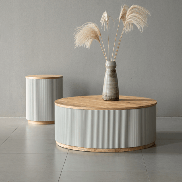 Stylish Round Coffee Table with Concealed Storage Drawers – CharmyDecor