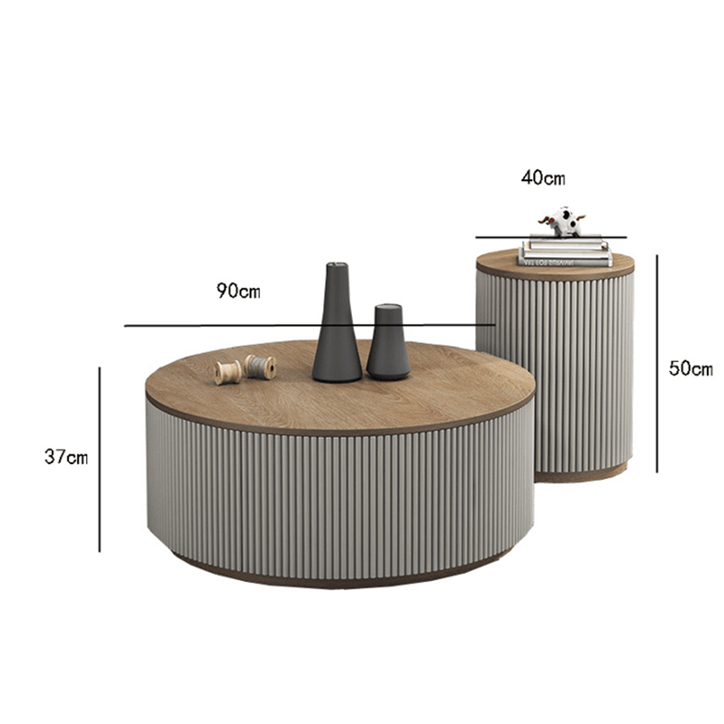 Stylish Round Coffee Table with Concealed Storage Drawers – CharmyDecor