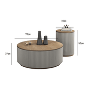 Modern Round Coffee Table with Hidden Drawers – CharmyDecor