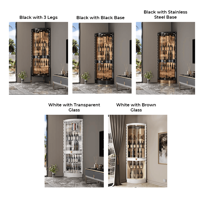 Contemporary Triangle Wine Cabinet with Glass Front Door – CharmyDecor