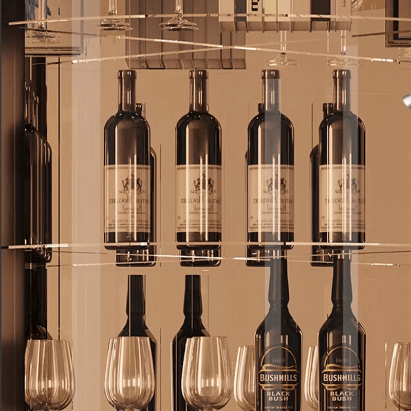 Contemporary Triangle Wine Cabinet with Glass Front Door – CharmyDecor