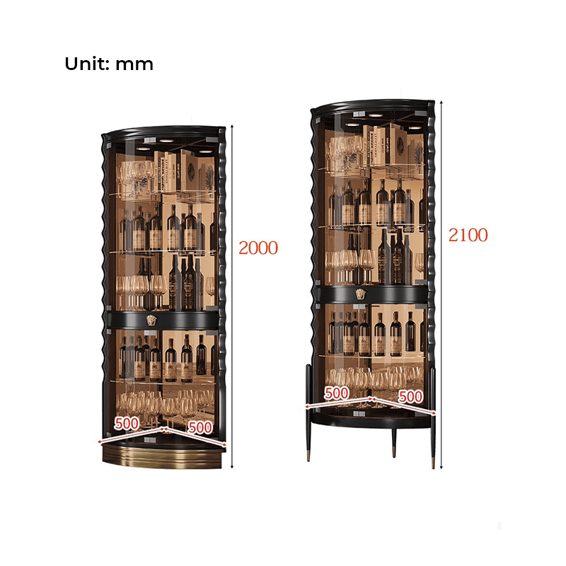 Contemporary Triangle Wine Cabinet with Glass Front Door – CharmyDecor
