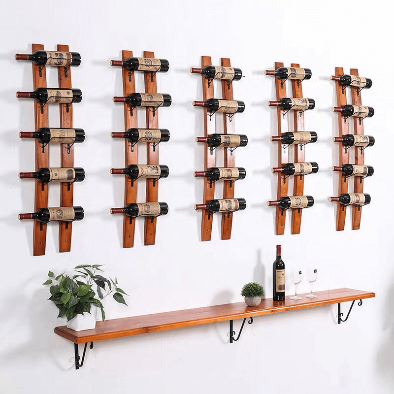 Contemporary Wall-Mounted Wine Bottle Display Rack – CharmyDecor