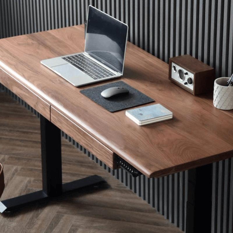 Height Adjustable Electric Desk - Modern Walnut Finish – CharmyDecor