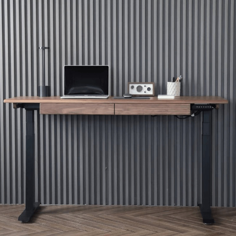 Height Adjustable Electric Desk - Modern Walnut Finish – CharmyDecor
