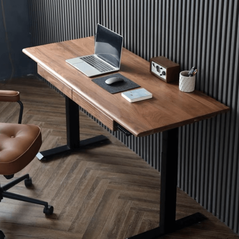 Height Adjustable Electric Desk - Modern Walnut Finish – CharmyDecor
