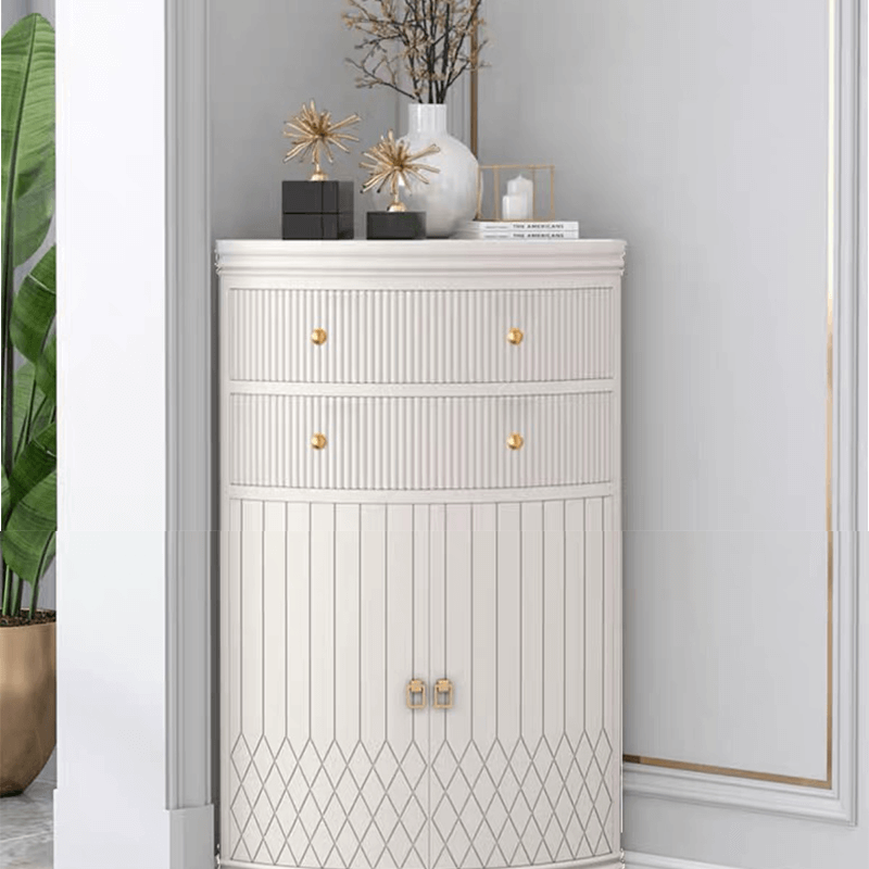 Stylish White Triangle Corner Cabinet for Modern Spaces – CharmyDecor
