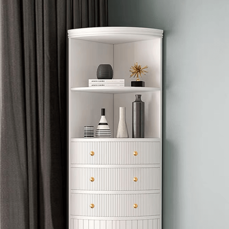 Stylish White Triangle Corner Cabinet for Modern Spaces – CharmyDecor