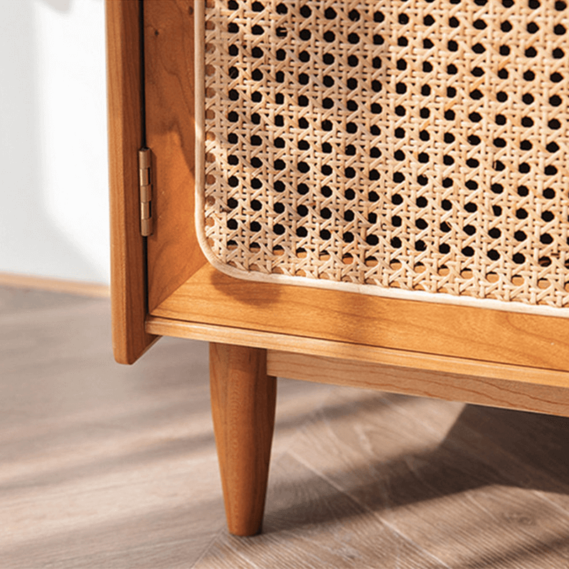 Elegant Nordic Rattan 2-Door Cabinet for Modern Living – CharmyDecor
