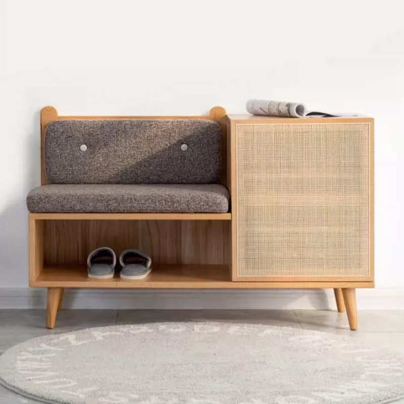 Sleek Rattan Shoe Storage Bench & Cabinet Organizer – CharmyDecor