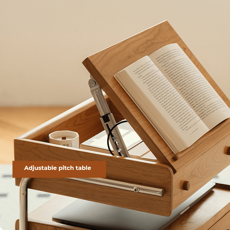 Robot-Shaped Wooden Storage Sofa Side Table with Tilting Top, Rolling ...