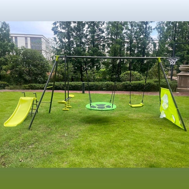 152 Inch Outdoor A-Frame Swing Set- CharmyDecor