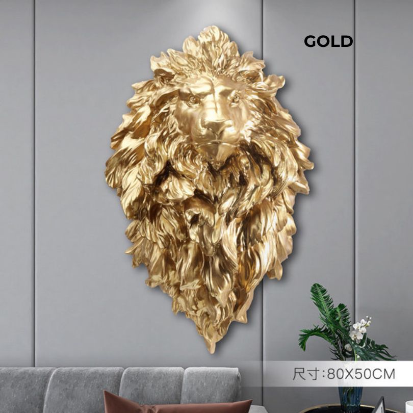Artistic Resin Lion Head Wall Decor for Home Interiors – CharmyDecor
